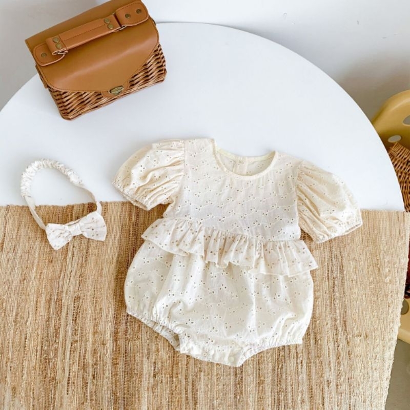 Jual BYEOL BABY- NARI [JG-BEI] Beige peplum baby girl jumper | Baju ...