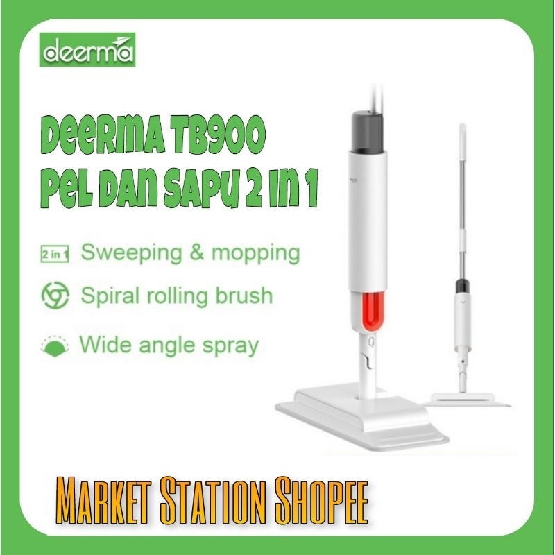 Jual Deerma TB900 Multifunction Water-Spray Mop Sweeper 230ml Dustbin ...