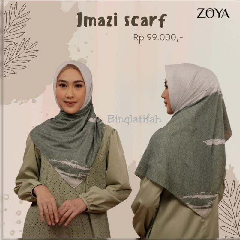 Jual Imazi Scarf Kerudung Segiempat Motif by Zoya | Shopee Indonesia