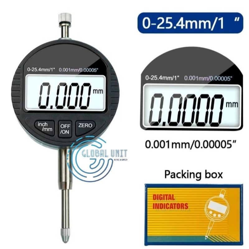 Jual 0-25.4mm 0.001mm Digital Dial Indicator Gauge Micrometer Dial ...