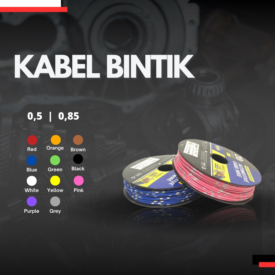 Jual Kabel Otomotive Wire 0.85 | Kabel Bintik Serabut 0.85 MM X 20M ...