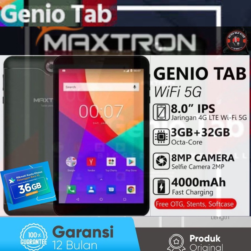 Jual Tablet murah MAXTRON GENIO RAM 3GB ROM 32GB 4G lLTE | Shopee Indonesia