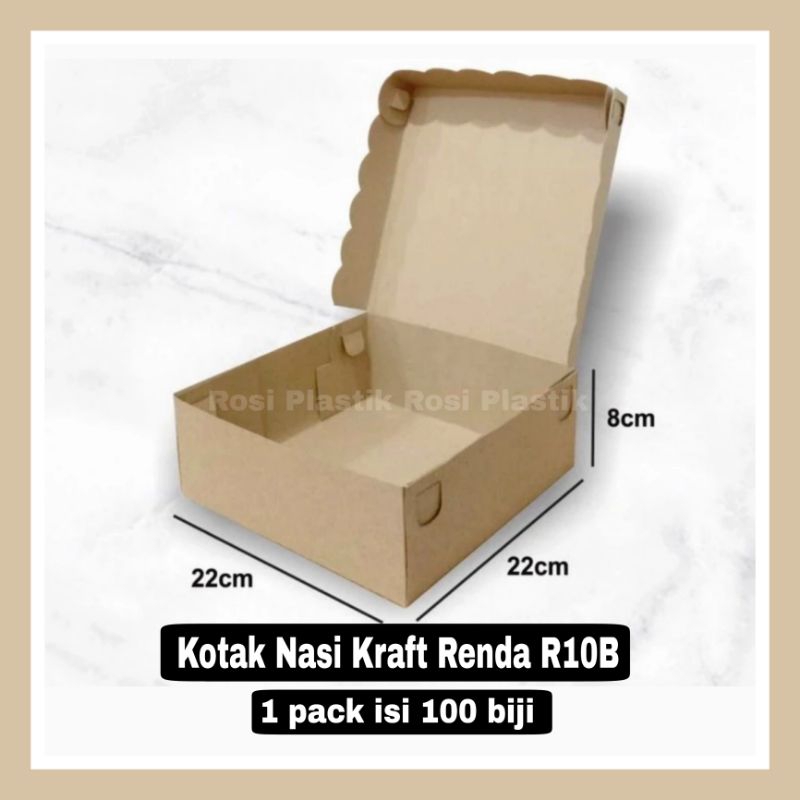 Jual Kardus Nasi & Kue Kraft (1 PACK) isi 100 BIJI / Kotak R10B R10K R8 ...