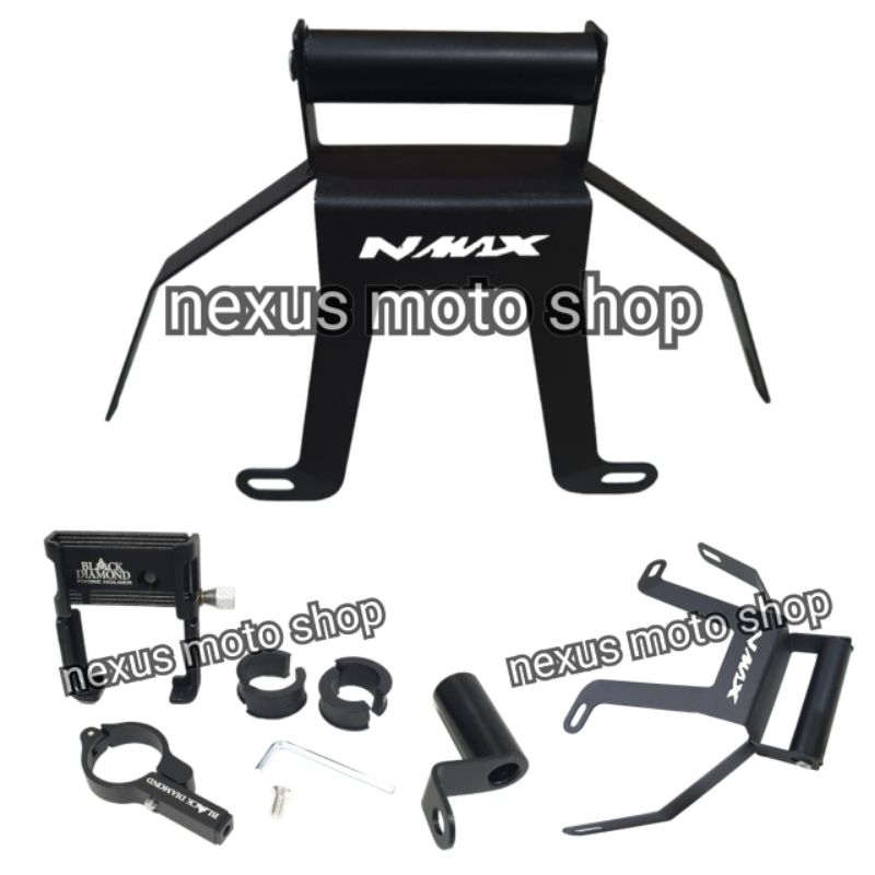 Jual breket gps hp nmax new bracket holder hp black diamond nmax ...