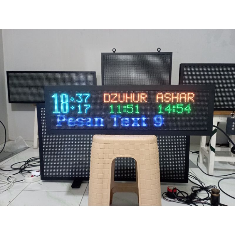 Jual Jam Sholat Running Text RGB P5 Uk.70x20cm | Shopee Indonesia