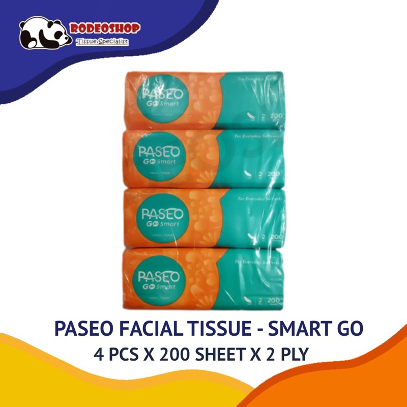 Jual Paseo Smart Go Facial Tissue 200 Sheet - 4 Pcs | Shopee Indonesia