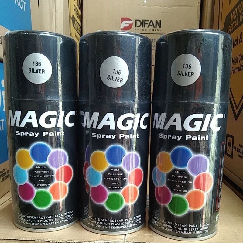 Jual pilok pilox magic spray paint magic silver 136 300cc silfer ...