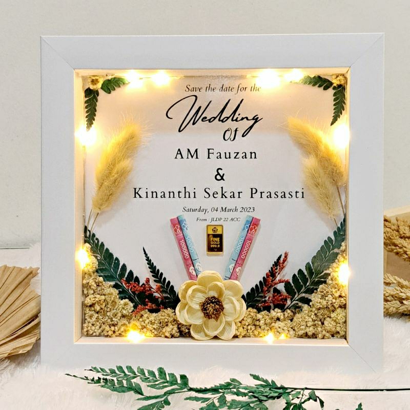 Jual BINGKAI MAHAR PERNIKAHAN CUSTOM /MAHAR IN FLOWER FRAME 3D CUSTOM ...