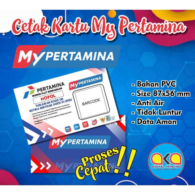 Jual Cetak Kartu My Pertamina Id Card Pertamina Kartu Member
