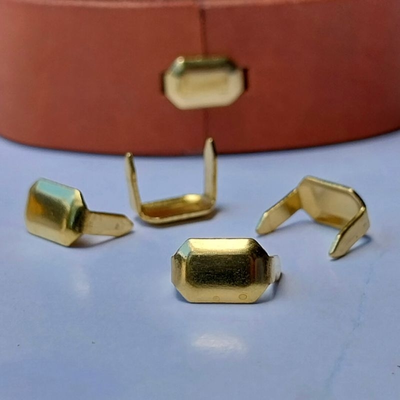 Jual 4 Pcs Staples Kuningan Untuk Menyambung Ring Ikat Pinggang Kulit ...