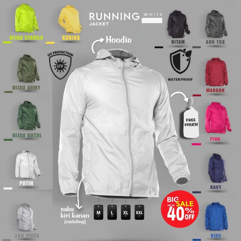 Jual Jaket Olahraga Running sauna suit Jogging Sepeda Parasut Windproof jaket Running pria ...