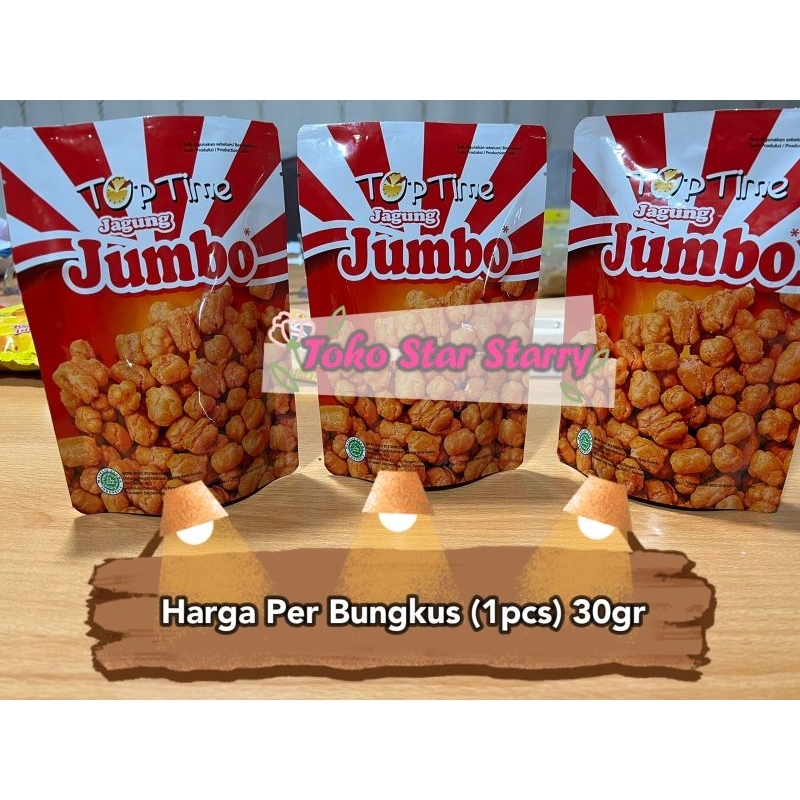 Jual [Per Bungkus] top time jagung jumbo 30gr snack viral halal MUI ...