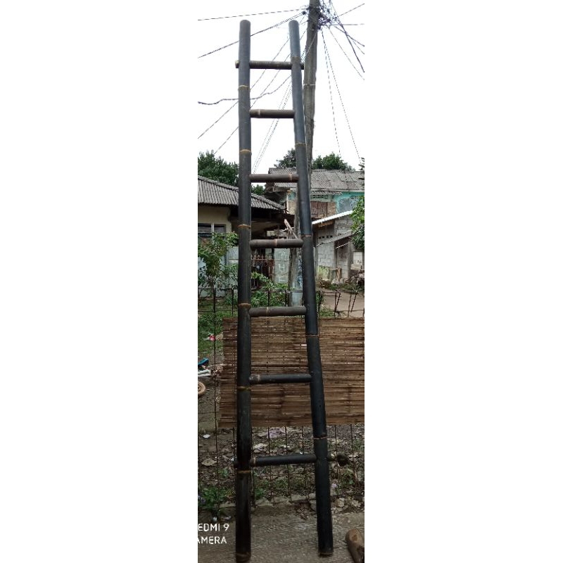 Jual tangga bambu hitam/ tinggi 3,5 meter | Shopee Indonesia