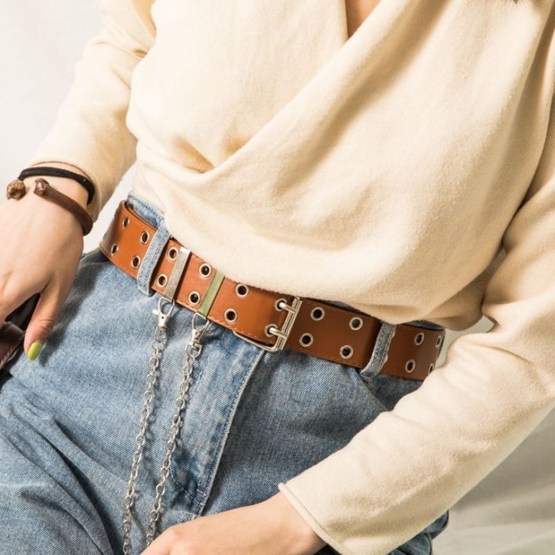 Jual ikat pinggang sabuk Harajuku putih brown coklat unisex stardy belt ...