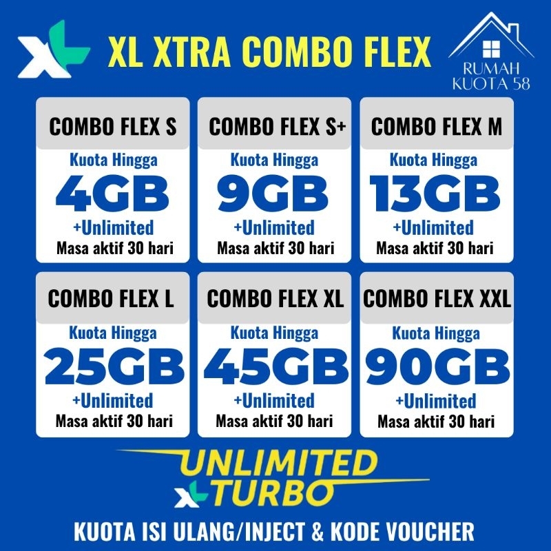 Jual PAKET DATA XL XTRA COMBO FLEX UNLIMITED | Shopee Indonesia