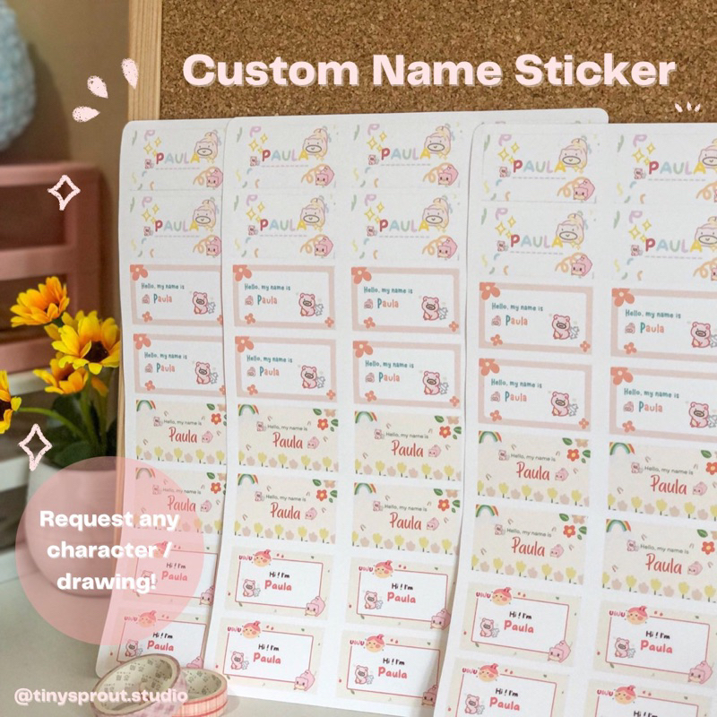 Jual Custom Name Sticker | Stiker Label Nama Custom | Sticker Nama 24 ...