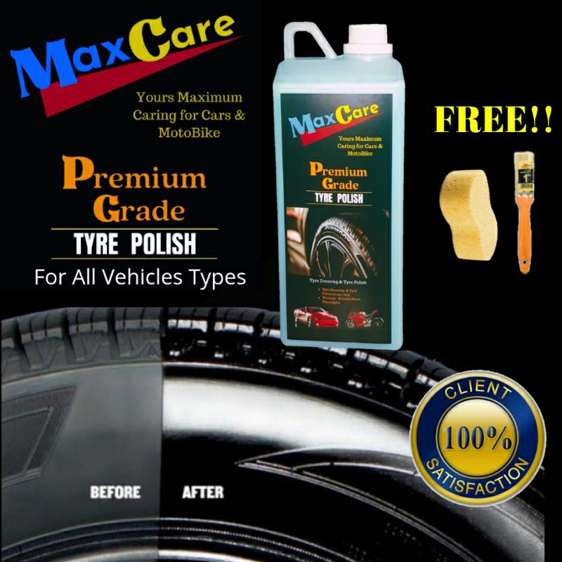 Jual Semir Ban MaxCare Tyre Polish Kualitas Premium 1 Liter | Shopee ...