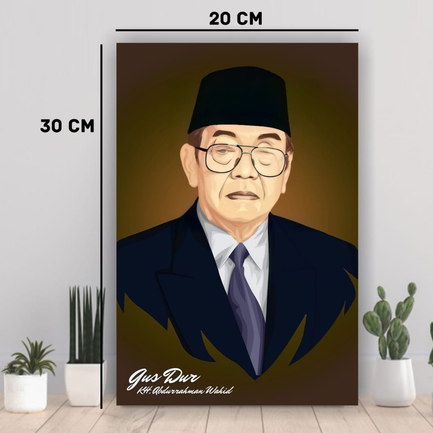 Jual POSTER KAYU HIASAN DINDING FOTO GUS DUR-KH. ABDURRAHMAN WAHID ...