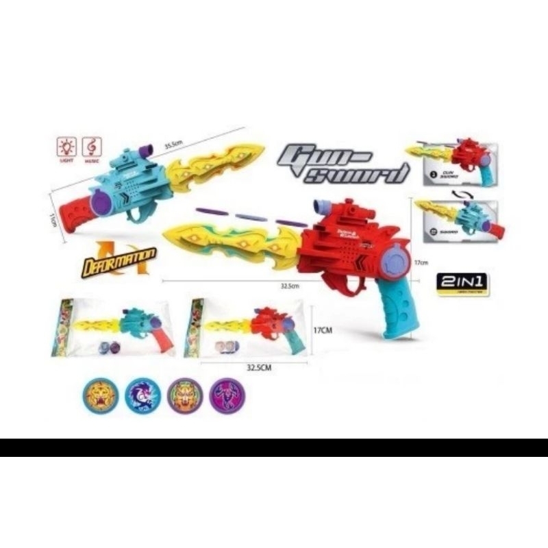 Jual Mainan Anak GUN Sword 2 in 1 Mainan Edukasi Anak Deformation Sword ...