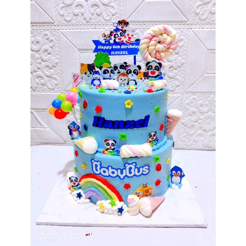 Jual Cake Ultah Baby Bus 2 tier /Cake Tingkat/Cake Enak | Shopee Indonesia