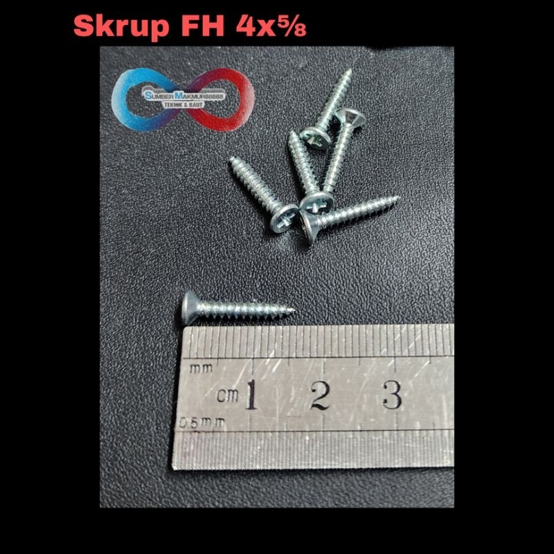 Jual skrup tapping screws (FH) 4x5/8 inch per 100pcs | Shopee Indonesia