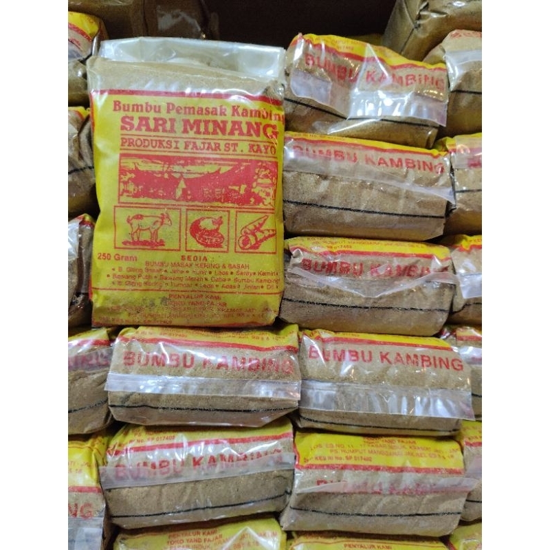 Jual bumbu pemasak kambing sari minang berat 250g isi 4bungkus/1kg ...