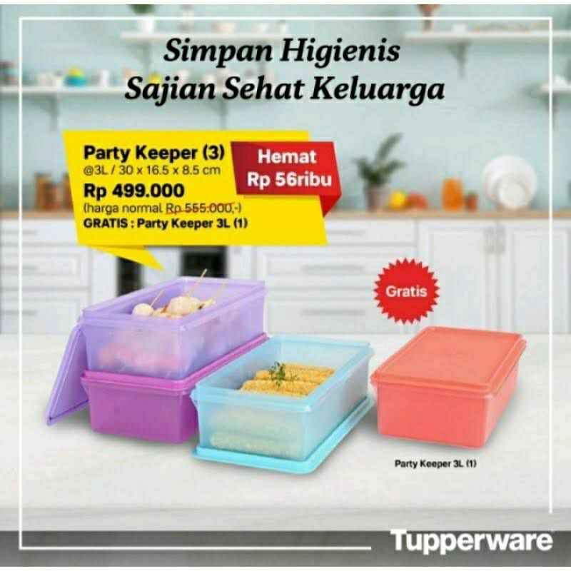 Jual TUPPERWARE PROMO !!! PARTY KEEPER 3,1 L - TEMPAT PENYIMPANAN ...
