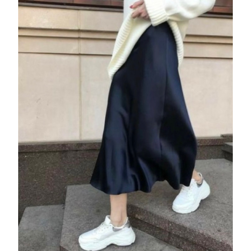 Jual ALINE MIDI SKIRT SATIN / ROK SATIN / MIDI SKIRT SILK / READY STOCK ...