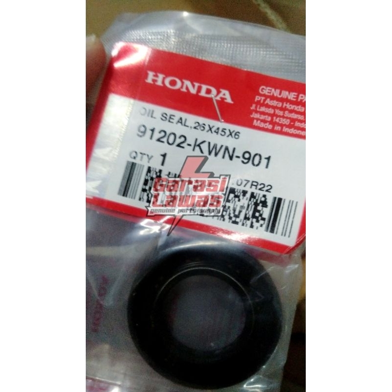 Jual 91202-KWN-901/91202-K97-T01 Oil seal 26x45x6 original AHM Honda Vario 125 sil kruk as kiri ...