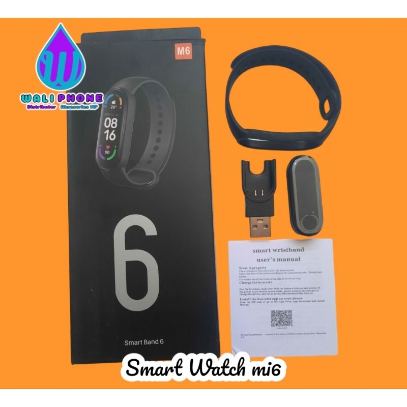 Jual smartwatch jam tangan kesehatan model mi6 gelang smartband ...