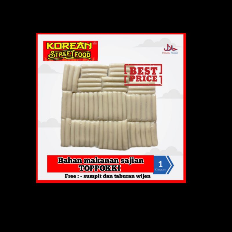 Jual Jajan Korea topokki 1 kg Rice Cake tteokbokki ttokpokki tokpokki halal | Shopee Indonesia