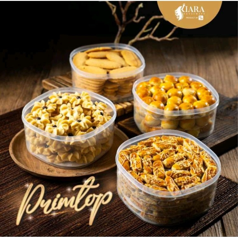 Jual (1 lusin) Toples Plastik Bening Kiara (500 gr), Toples Kue Kering ...