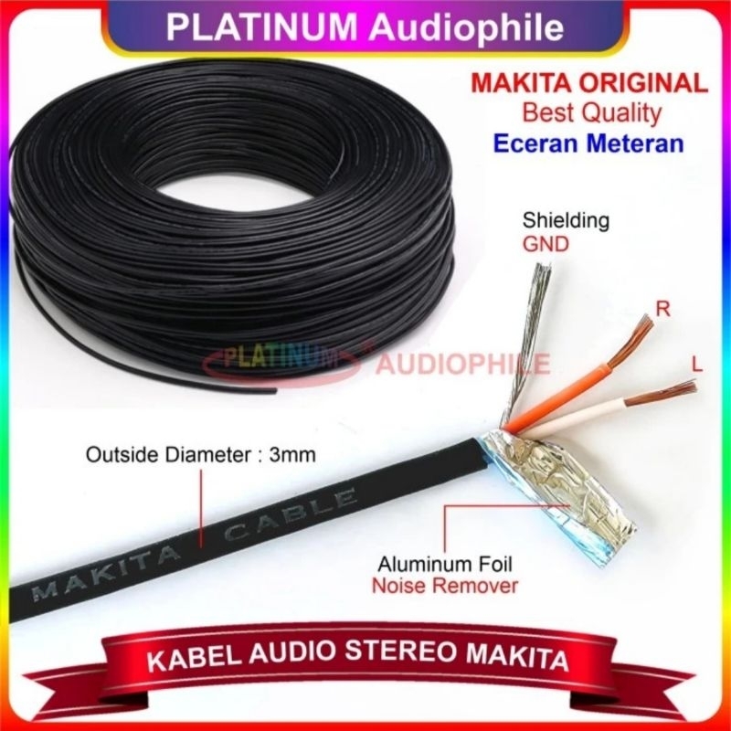Jual Kabel Audio Stereo Input AUX Headphone Kabel Head Skerem Meteran ...