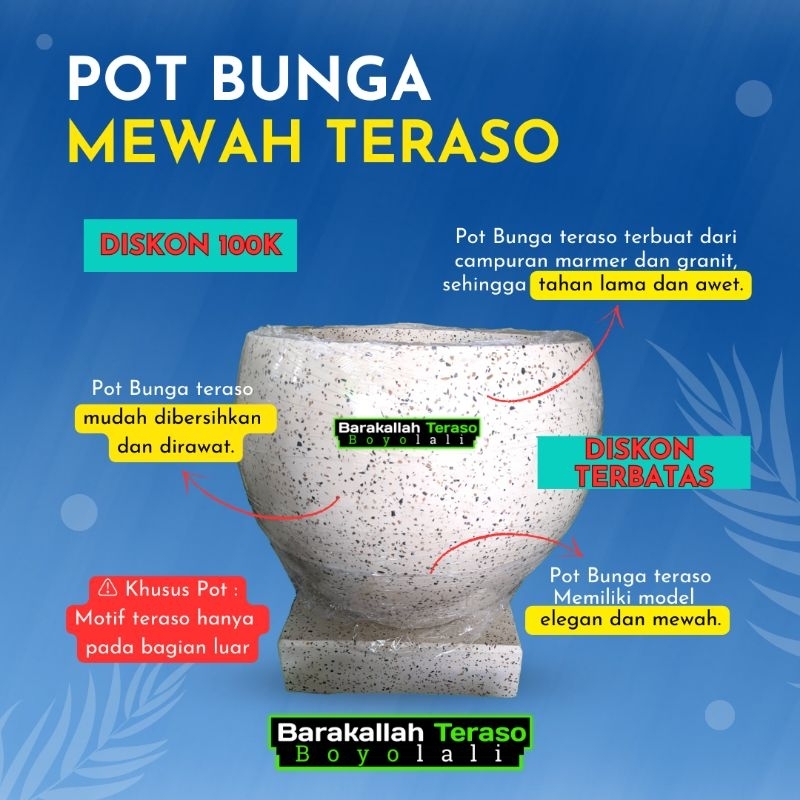 Jual Pot bunga teraso model Gentong + tatakan | Shopee Indonesia