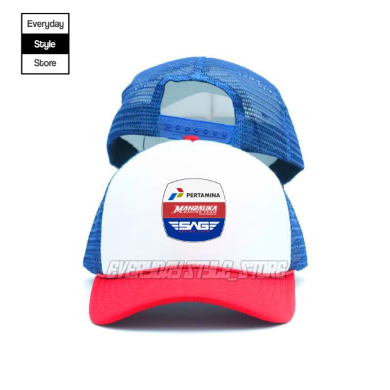 Jual Topi Mandalika Pertamina Trucker/Jaring Merah Putih Biru | Shopee ...