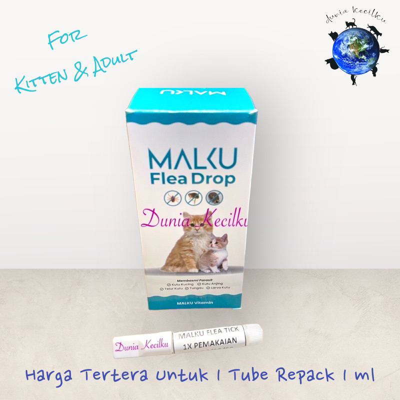 Jual Malku Flea Drop Anti Kutu Kucing SHARE PACK ( 1x Dose Pemakaian ...
