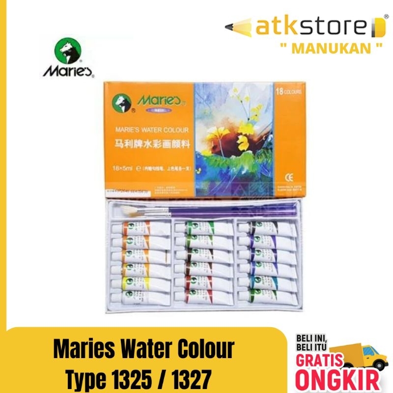 Jual Maries Water Colour Type 1325 5ml 12 warna || 1327 5ml 18 warna ...