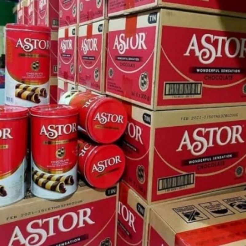 Jual [1 Karton = 6 KALENG × @330GRAM] Astor Mayora Wafer Roll Kaleng ...