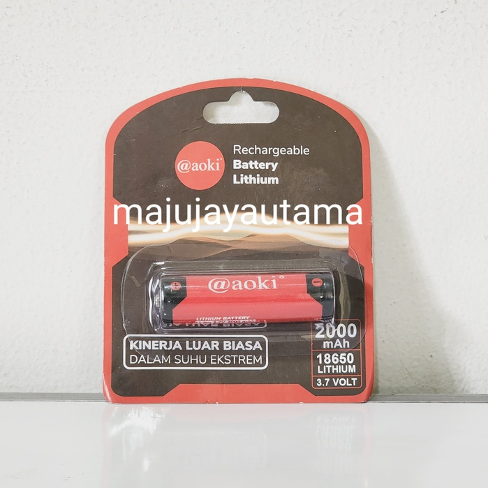 Jual Baterai lithium 18650 2000 mAh Asli Full original aoki parts ...