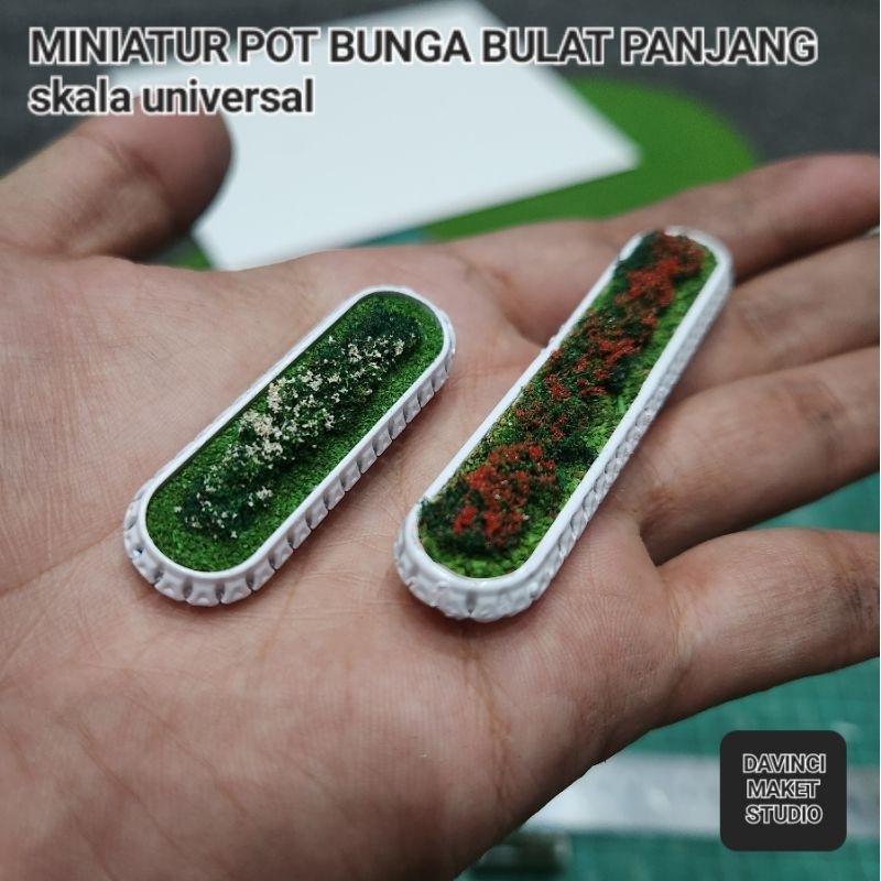 Jual Miniatur Pot Bunga Bulat Panjang Maket Diorama - Flower Cluster ...