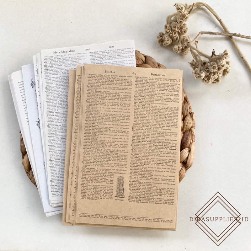 Jual 57 Lembar Kertas Old Book Deco Paper DIY Buku Jurnal Journal ...