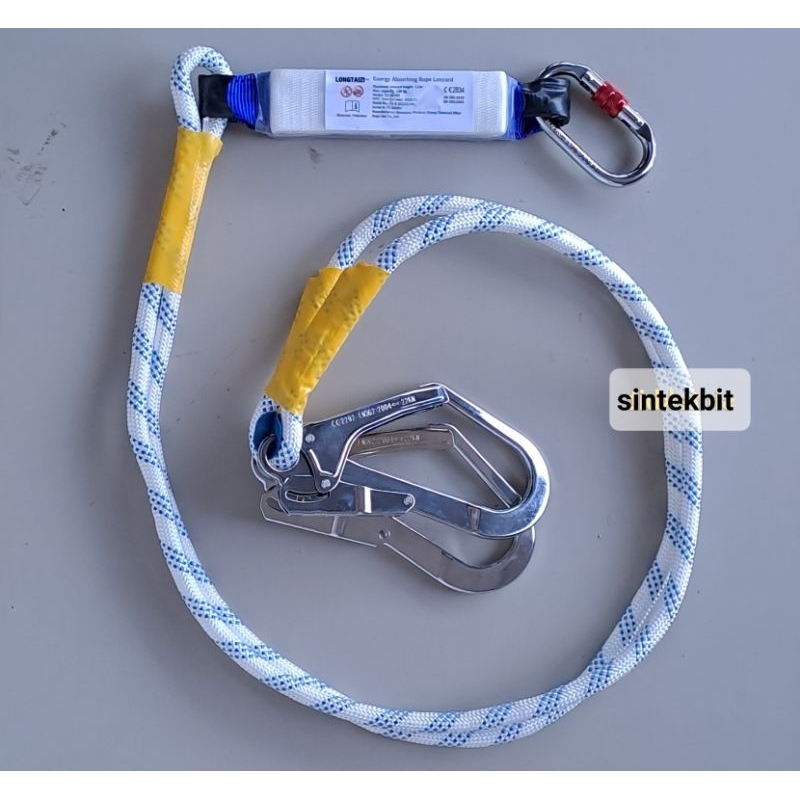 Jual Lanyard Rope Body Harness DOUBLE BIG HOOK dengan ARSORBER | Shopee ...
