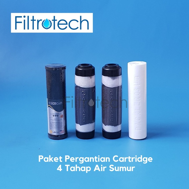 Jual Paket Catridge Filter Air Sumur Besi Tinggi 4 tahap | Shopee Indonesia