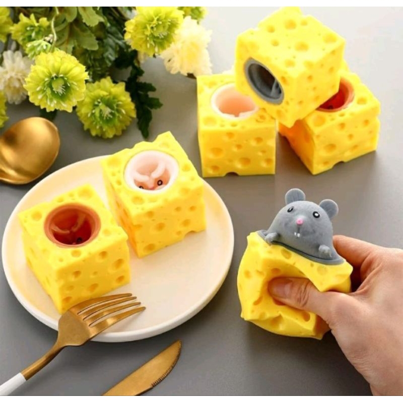 Jual mainan viral squish squishy pop tikus keju kodok muncul | Shopee ...