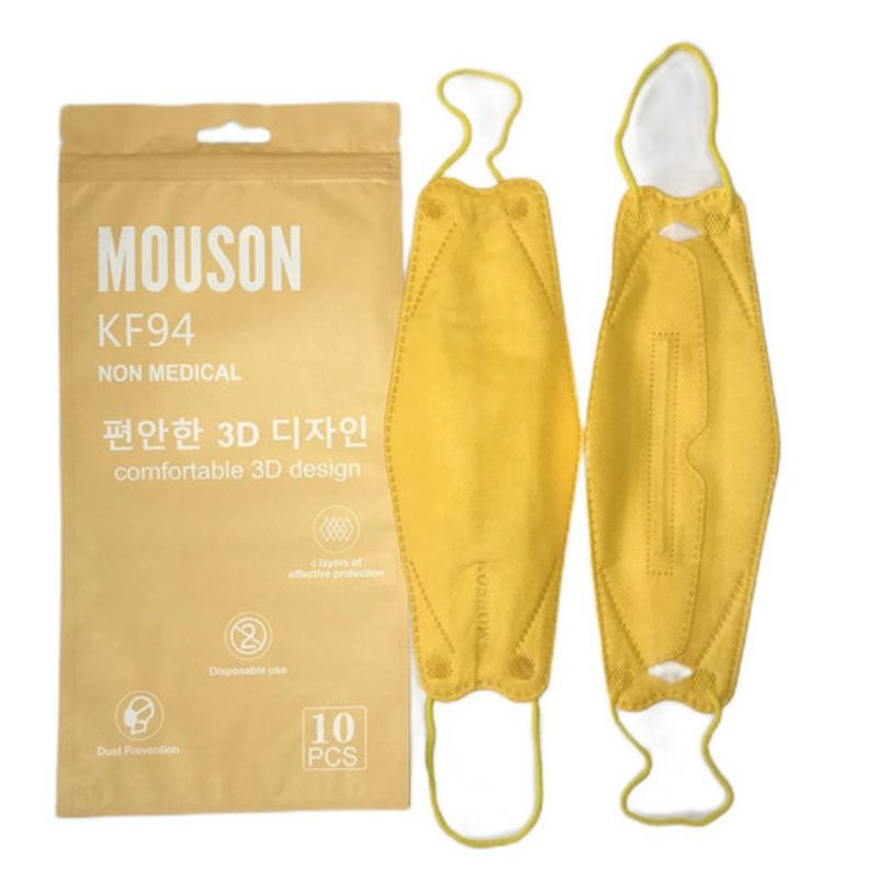 Jual Masker Kf94 Mouson Kuning Kunyit Isi 10 Pcs | Shopee Indonesia