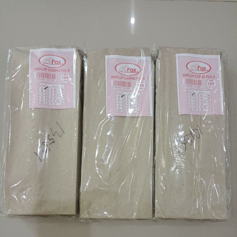 Jual amplop casing fox A isi 100 lembar ukuran 11x24cm coklat murah ...