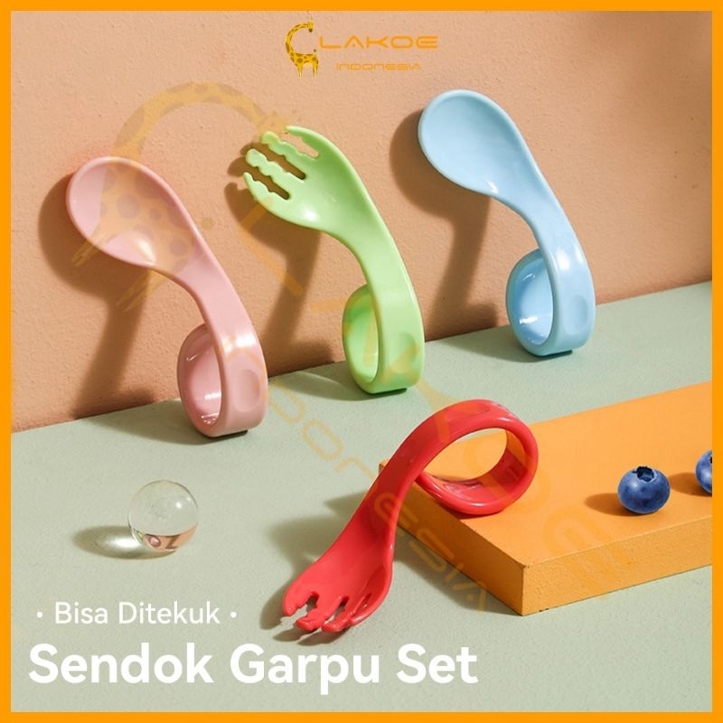 Jual BYBO 090 sendok garpu set makan anak bayi belajar makan/sendok ...