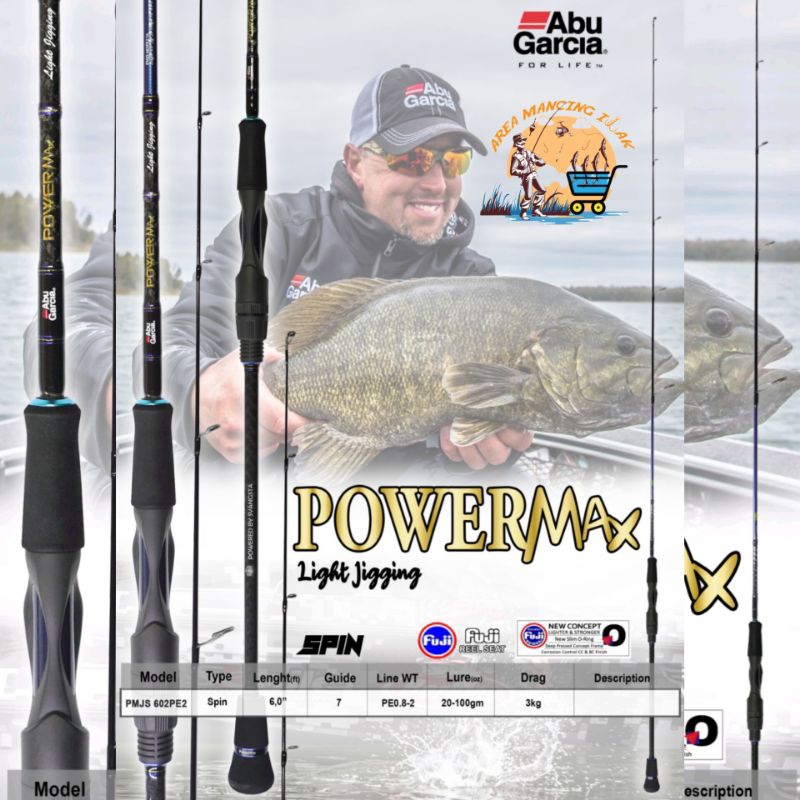 Jual Joran Abu Garcia POWERMAX Light Jigging Spinning 602 PE0.8-2 ...
