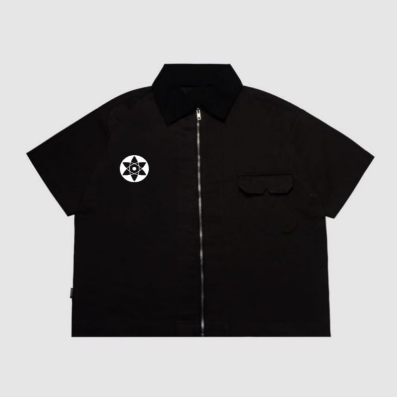 Jual WARDKICK - Boxy Work Shirt Zipper Eyes Black | Shopee Indonesia