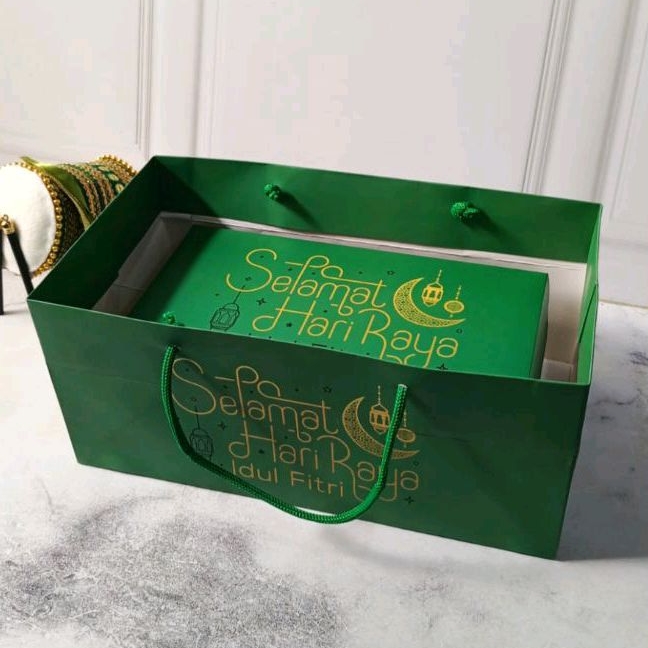 Jual 5pc Box kue dan paper bag , box kue indul fitri, kotak lebaran ...
